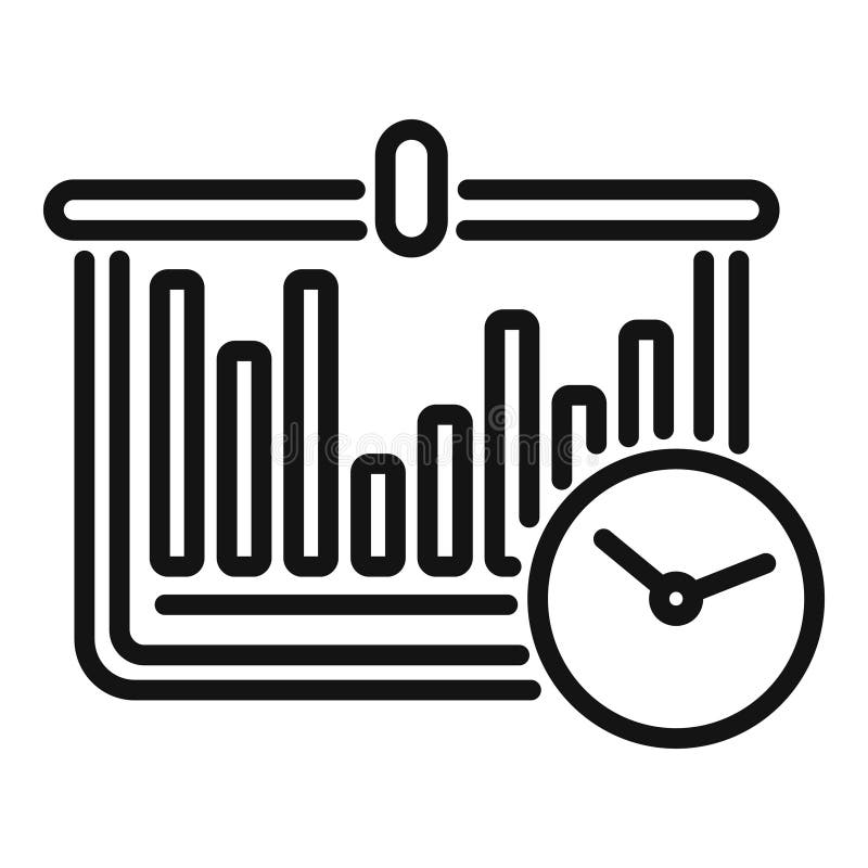 Banner Timer Icon Outline . Clock Project Stock Illustration ...