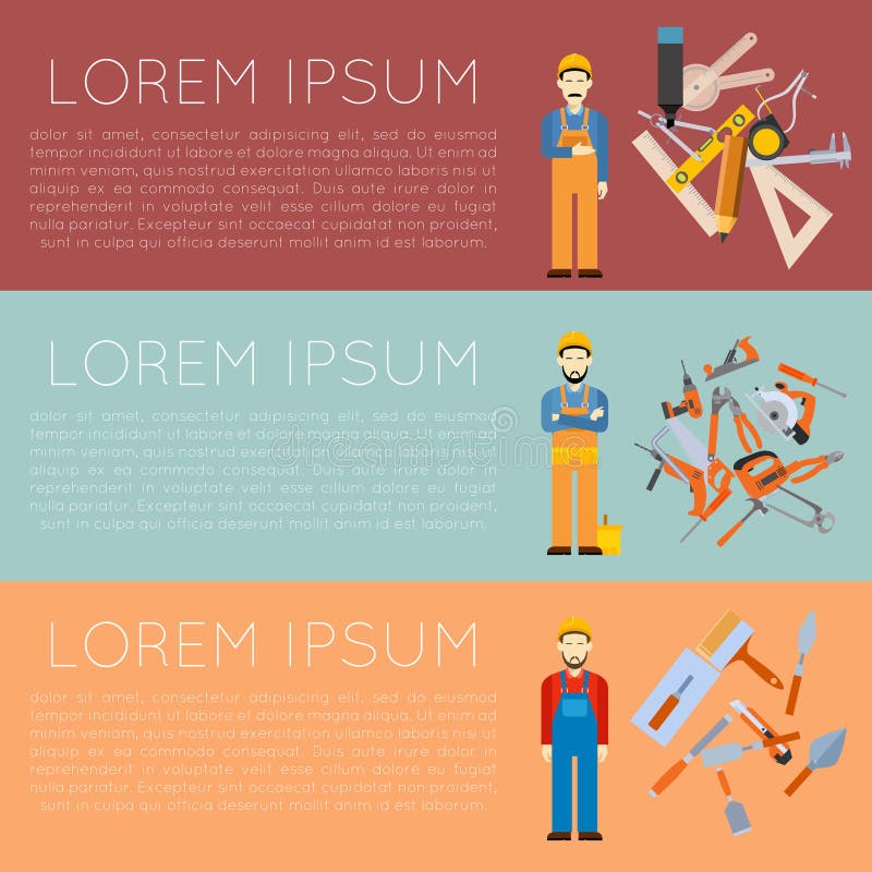 Banner of Tools for Repair and Home Improvement Stock Vector ...