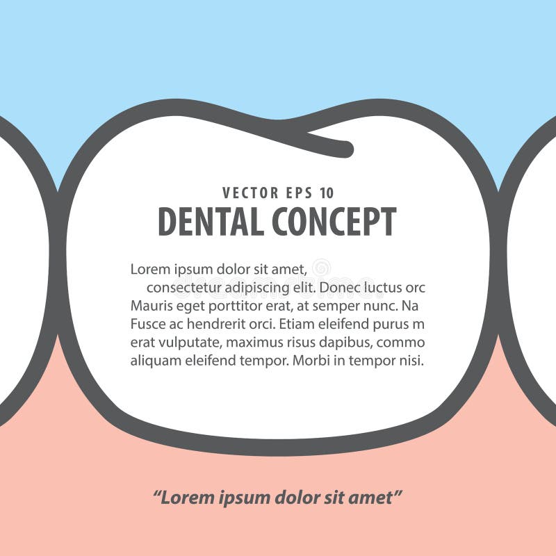 Banner Tooth Frame Text Box Layout Illustration Vector Design on Blue ...