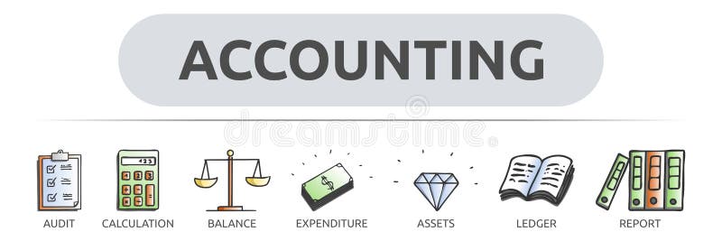 Banner on the Topic: Accounting. Stock Illustration - Illustration of ...
