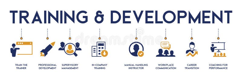 Banner Training and Development Concept Vector Illustration Stock ...