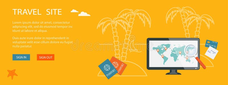 Banner for travel site stock vector. Illustration of passports - 57418792 Banner for travel site stock vector. Illustration of passports - 57418792