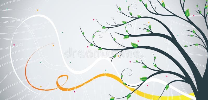 Banner with a tree stock vector. Illustration of forest - 9268972