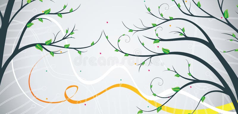 Banner with tree stock vector. Illustration of pattern - 14449367