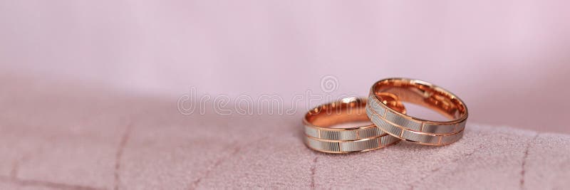Banner Two Gold Wedding Rings. Stock Image - Image of symbol, pair ...