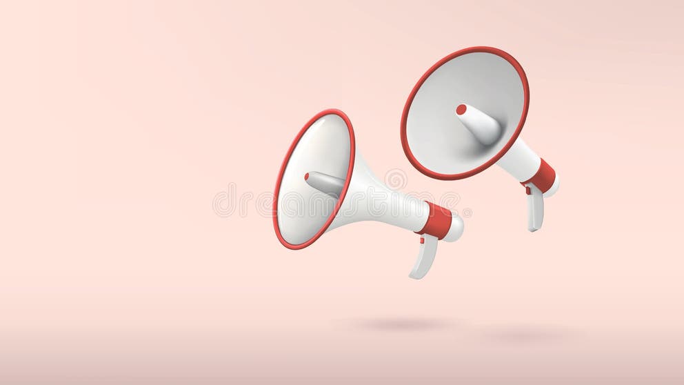 Banner with Two Realistic Megaphones. Vector Illustration Stock Vector ...