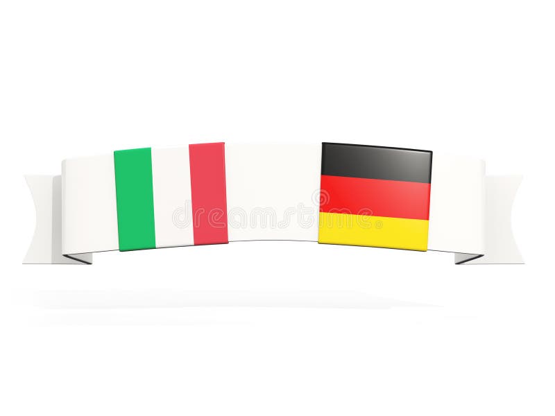 Banner with Two Square Flags of Italy and Germany Stock Illustration ...