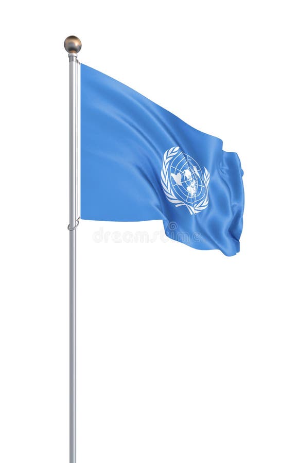Banner. United Nations Flag. Isolated on White Editorial Image - Image ...