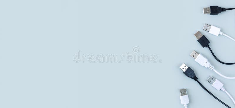 Banner of USB Cables for Charger or Connection Devices Stock Image ...