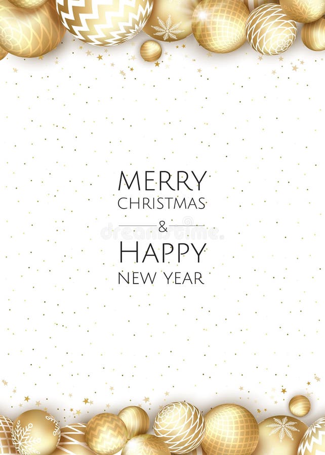 Banner with Christmas Gold Balls, and Space for Text. Stock ...