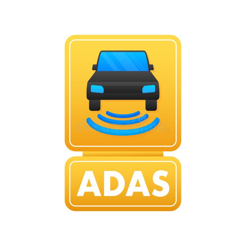 Banner Vector. Creative ADAS Advanced Driver Assistance Systems Icon ...