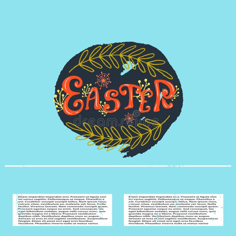 Banner Vector Easter Con Texto Escrito Y Contorno Ilustración del ...