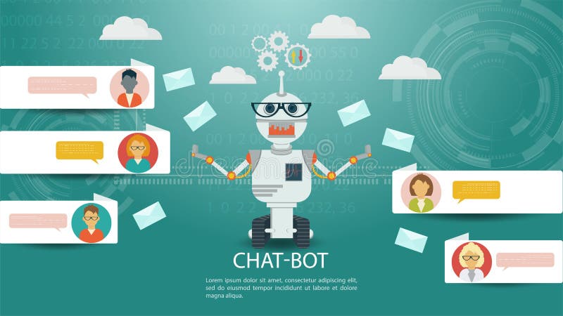 Banner Chatbot Virtual Help in Laptop Man with Loudspeaker for Website ...
