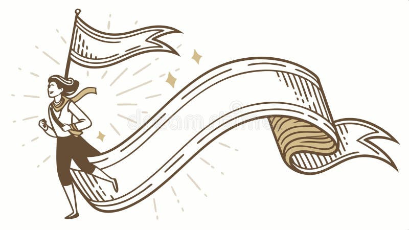 Banner with Waving Flag, Ribbon Design Element Vector Design Generative ...