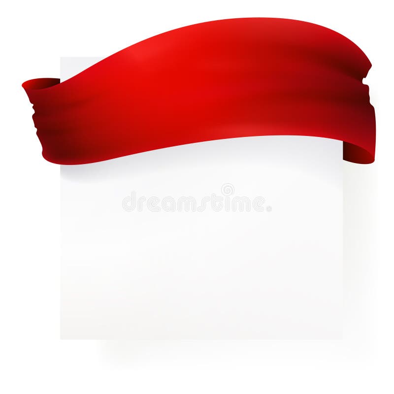 Banner with Waving Red Ribbon Stock Vector - Illustration of award ...