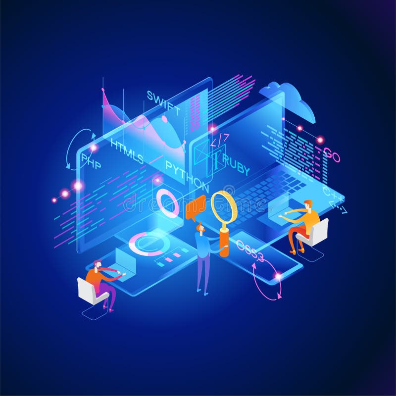 Banner web de programación ilustración del vector. Ilustración de ...