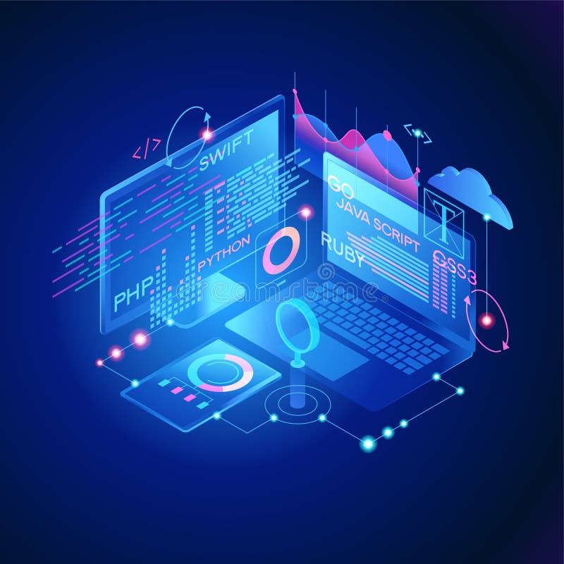 Banner web de programación ilustración del vector. Ilustración de ...