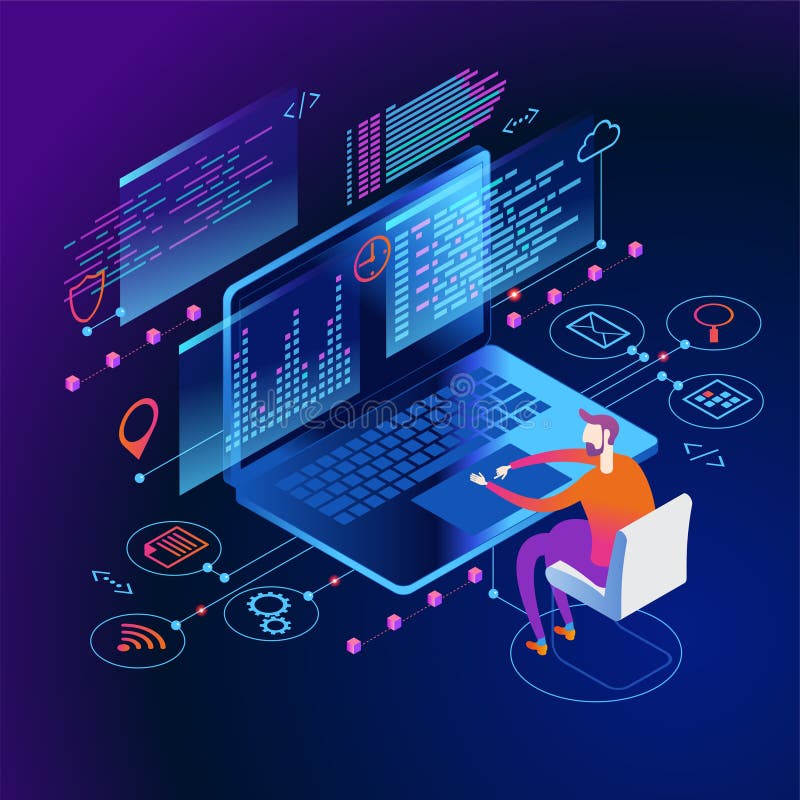 Banner web de programación ilustración del vector. Ilustración de ...