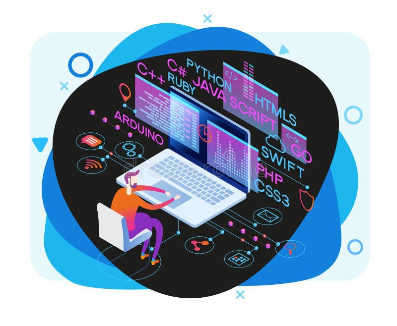 Banner web de programación ilustración del vector. Ilustración de icono ...