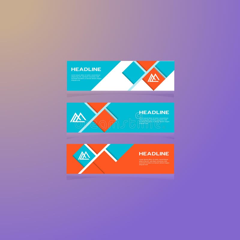 Banner Website Design.Simple Colorful Horizontal Banners. Stock Vector ...