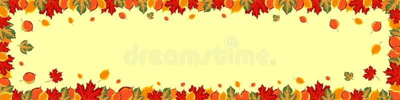 Banner for Website Header with Autumn Leaves and Empty Space for ...