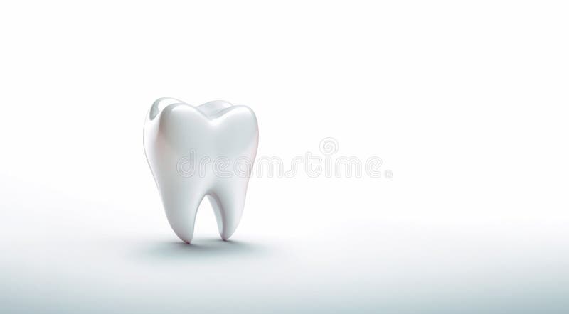 Banner with White Tooth on a White Background Closeup Isolated on White ...
