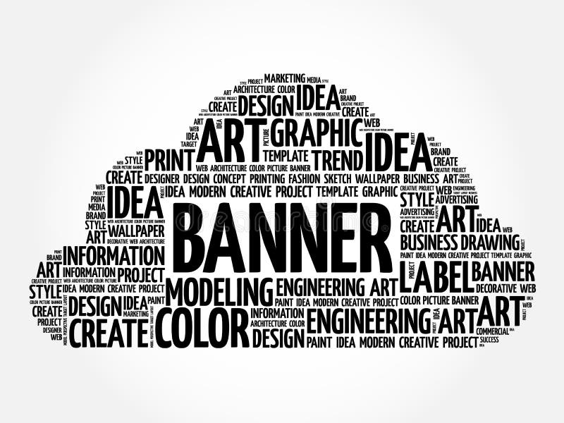 BANNER word cloud stock illustration. Illustration of collage - 206259871