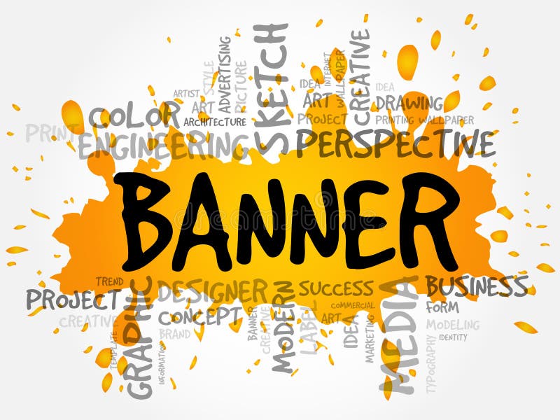 BANNER word cloud stock illustration. Illustration of developer - 203195732