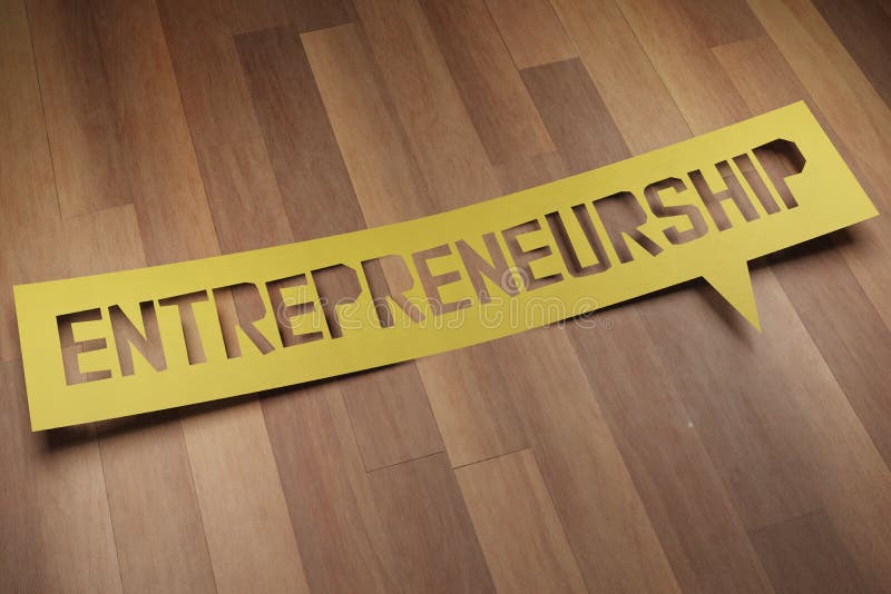 Banner with the Word `entrepreneurship` in Speech Bubble. 3D Render ...