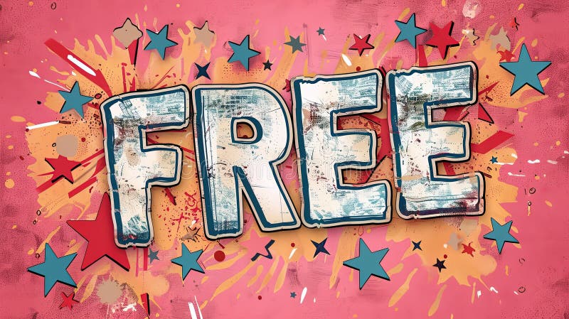 A Banner with the Word FREE for Commercial Purposes. Creative Image of ...
