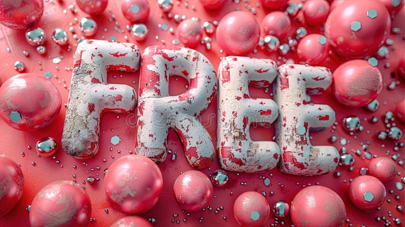 A Banner with the Word FREE for Commercial Purposes. Creative Image of ...