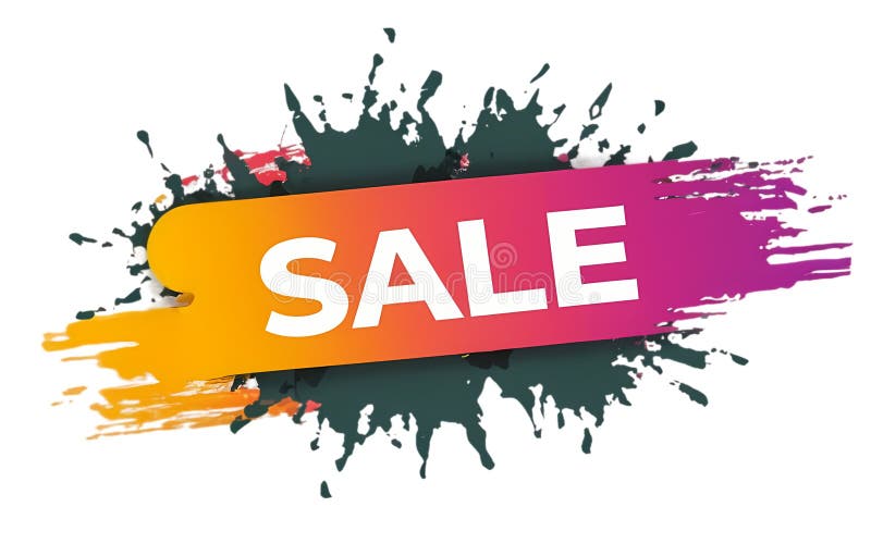 A Banner with the Word "SALE" and Paint Splatters Stock Illustration ...