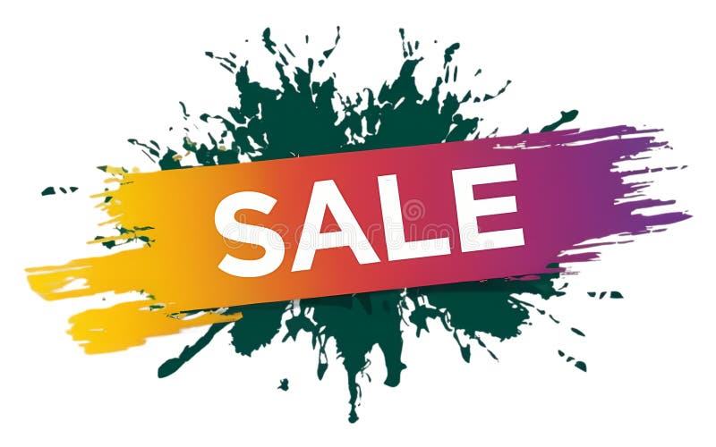 A Banner with the Word "SALE" and Paint Splatters Stock Photo ...