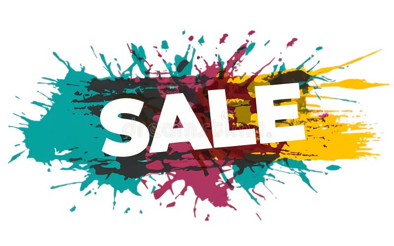 A Banner with the Word "SALE" and Paint Splatters Stock Photo ...