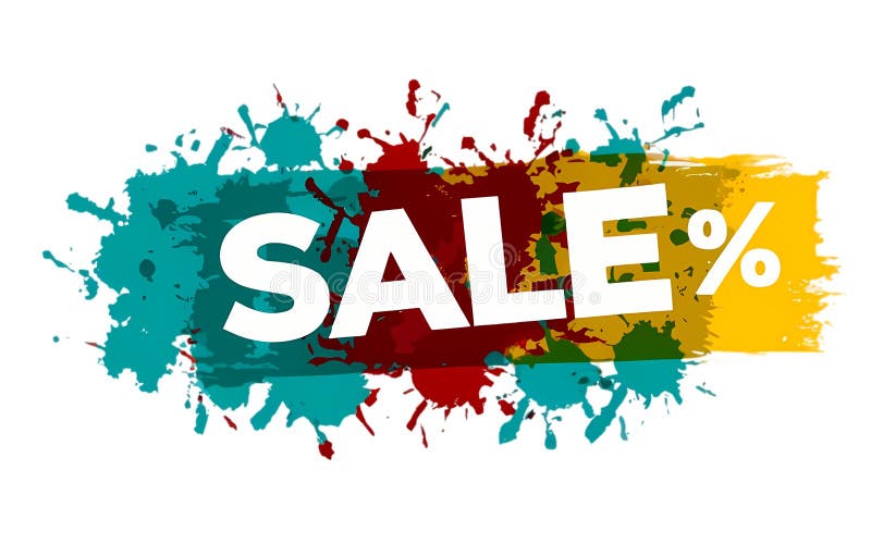 A Banner with the Word "SALE" and Paint Splatters Stock Image ...