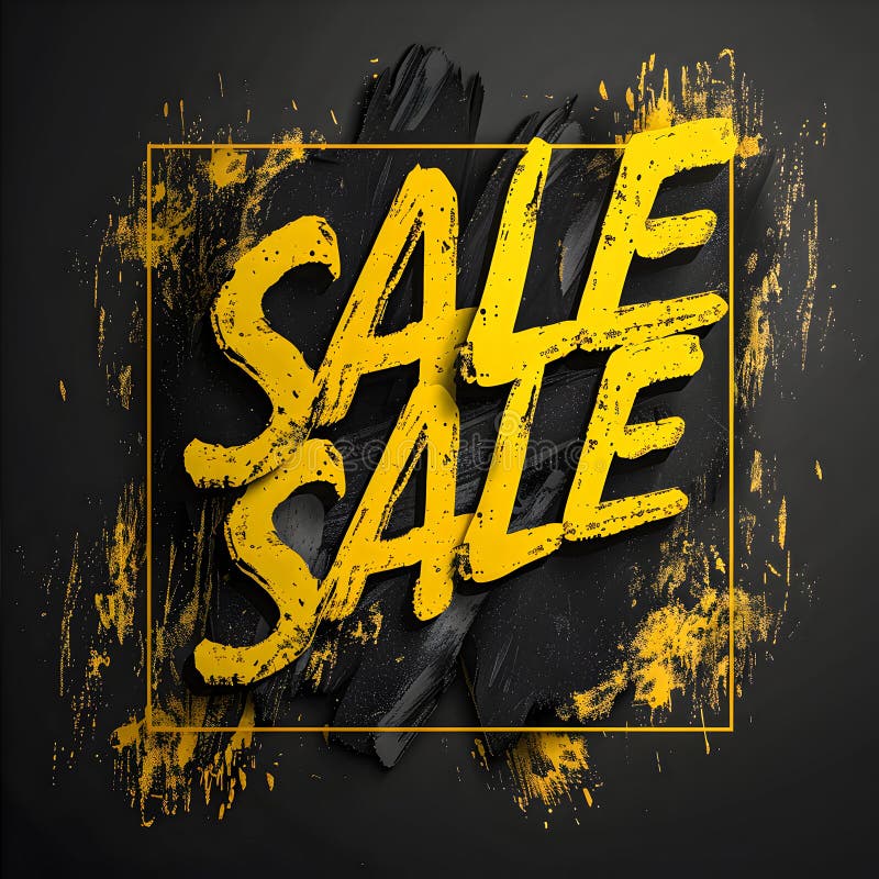 Banner with the Word SALE in Yellow Text on a Black Background Stock ...