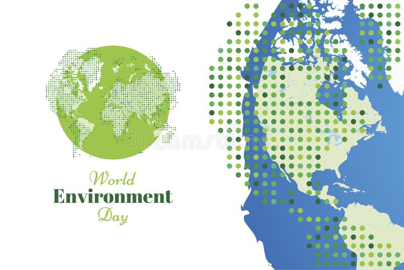 Banner World Environment Day with World Map Stock Illustration ...