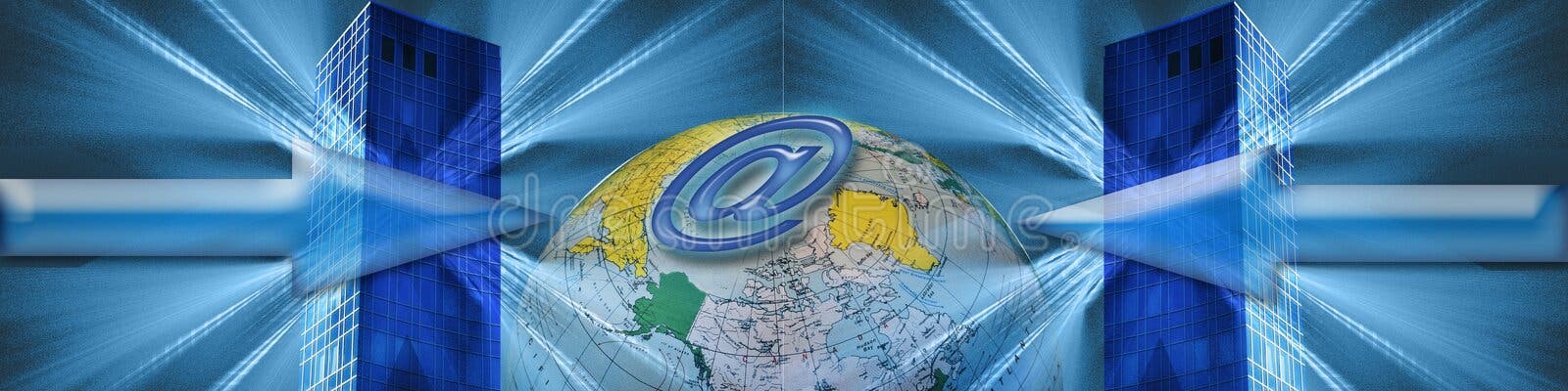 Banner World Wide Business and Upgoing Success Stock Illustration ...