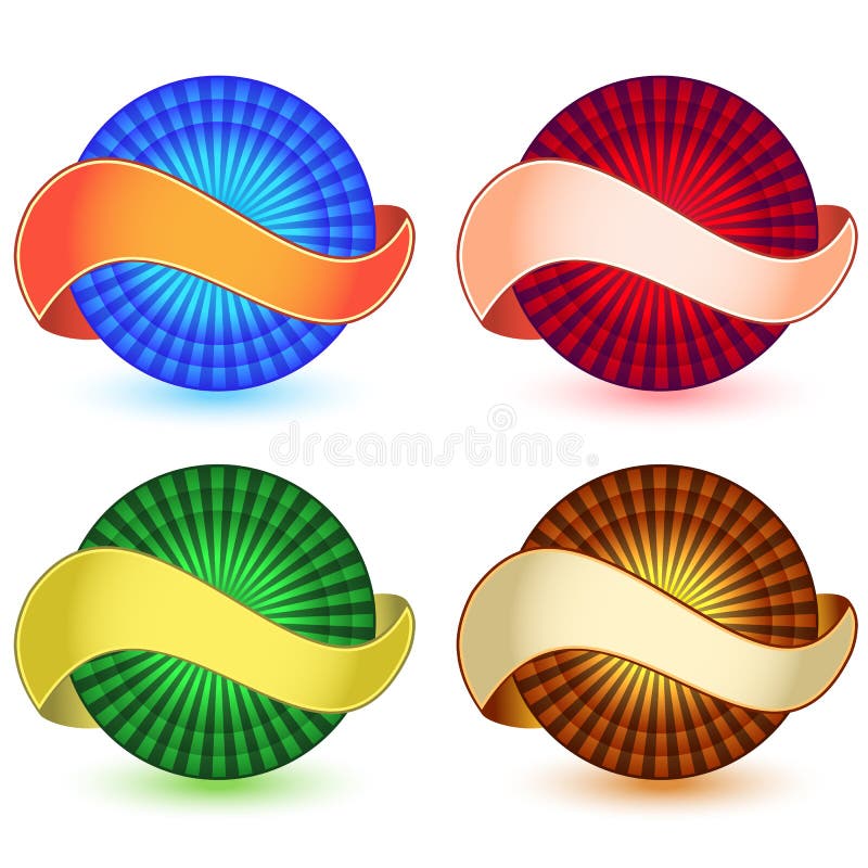 Banner Wrapped Around Sphere Stock Vector - Illustration of circle ...