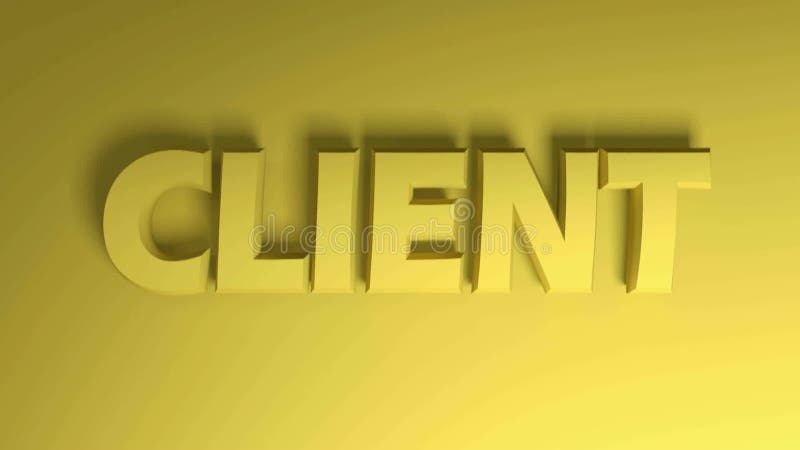 CLIENT Yellow Banner Write Passing on Yellow Background - 3D Rendering ...