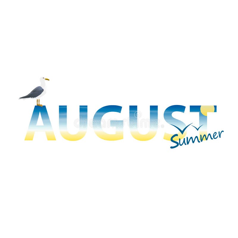 Banner year in August stock vector. Illustration of design - 49538099