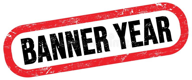 BANNER YEAR, Text Written on Red-black Stamp Sign Stock Illustration ...