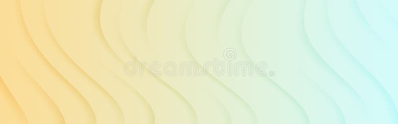 Banner Yellow and Light Blue Gradient Abstract Wave Background. Stock ...