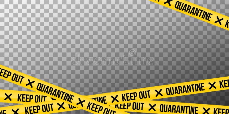 Banner with Yellow Tapes Quarantine, Keep Out. Vector Image. Isolated ...