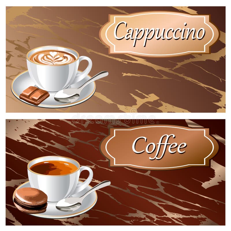 Banners with Abstract Backgrounds and Cups. Stock Vector - Illustration ...