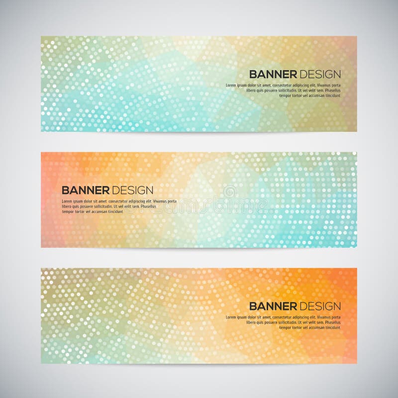 Banners with Abstract Colorful Geometric Dotted Pattern and Background ...