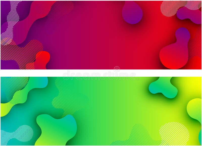 Banners with Abstract Colorful Pattern. Stock Vector - Illustration of ...