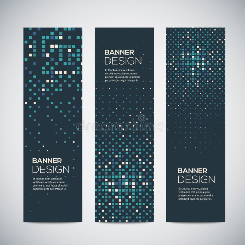 Banners with Abstract Colorful Random Geometric Background Stock Vector ...