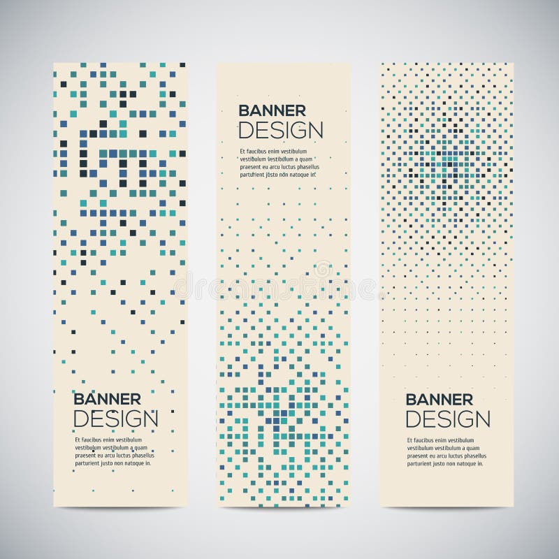 Banners with Abstract Colorful Random Geometric Background Stock Vector ...