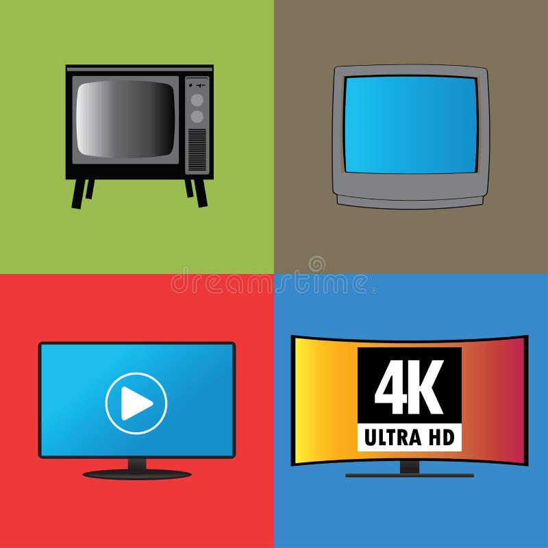 Banners or Background, the Evolution of Television Stock Vector ...